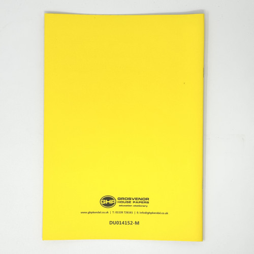 GHP A4 32 Page SEN Books - Yellow with Pink Tinted Paper 10mm Squared
