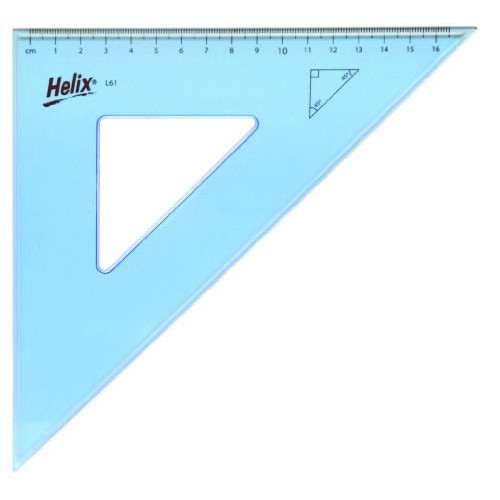 Helix Clear Set Square 26cm 45 Degree Pack of 25