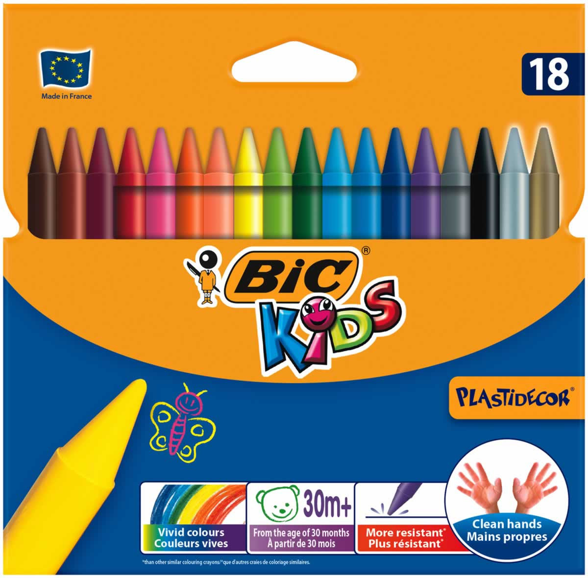 Bic-Kids-Plastidecor-Crayons-Assorted-Pack-of-18