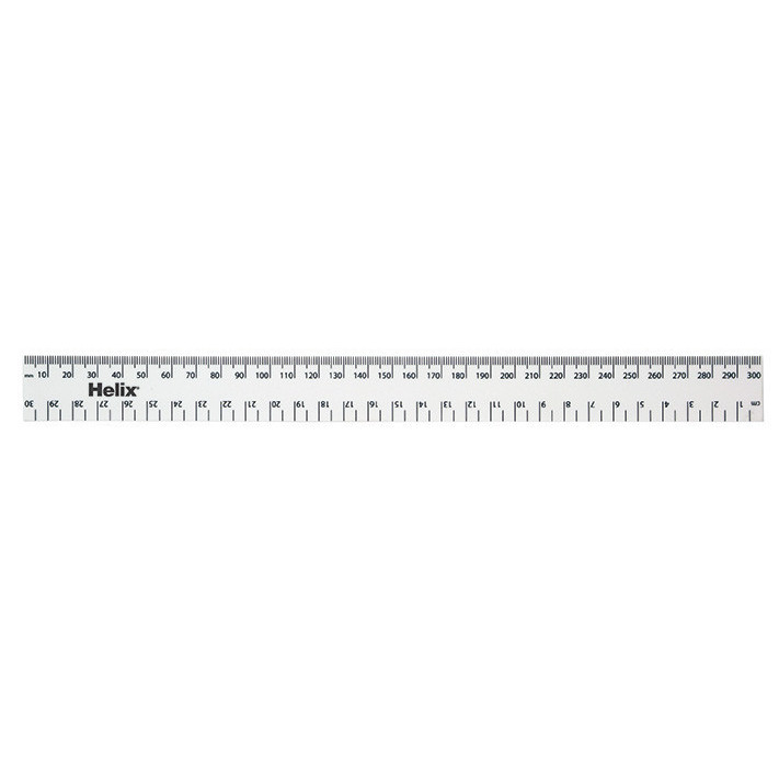 Helix-White-Dead-Length-30cm-300mm-Ruler-Pack-of-100
